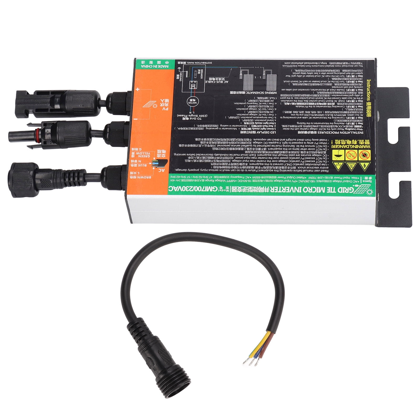 Jadeshay 700W Solar Grid Tie Inverter, Output Stackable MPPT Pure Sine ...