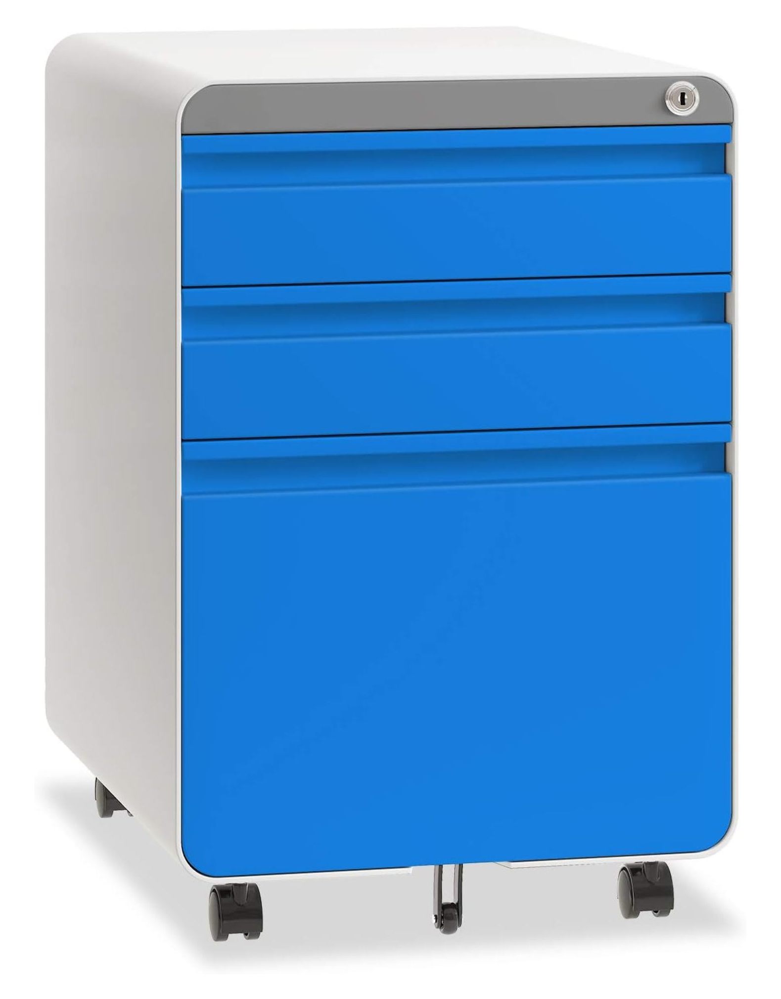 Jadona 3 Drawer File Cabinet, Metal Filing Cabinets with Lock Wheels ...