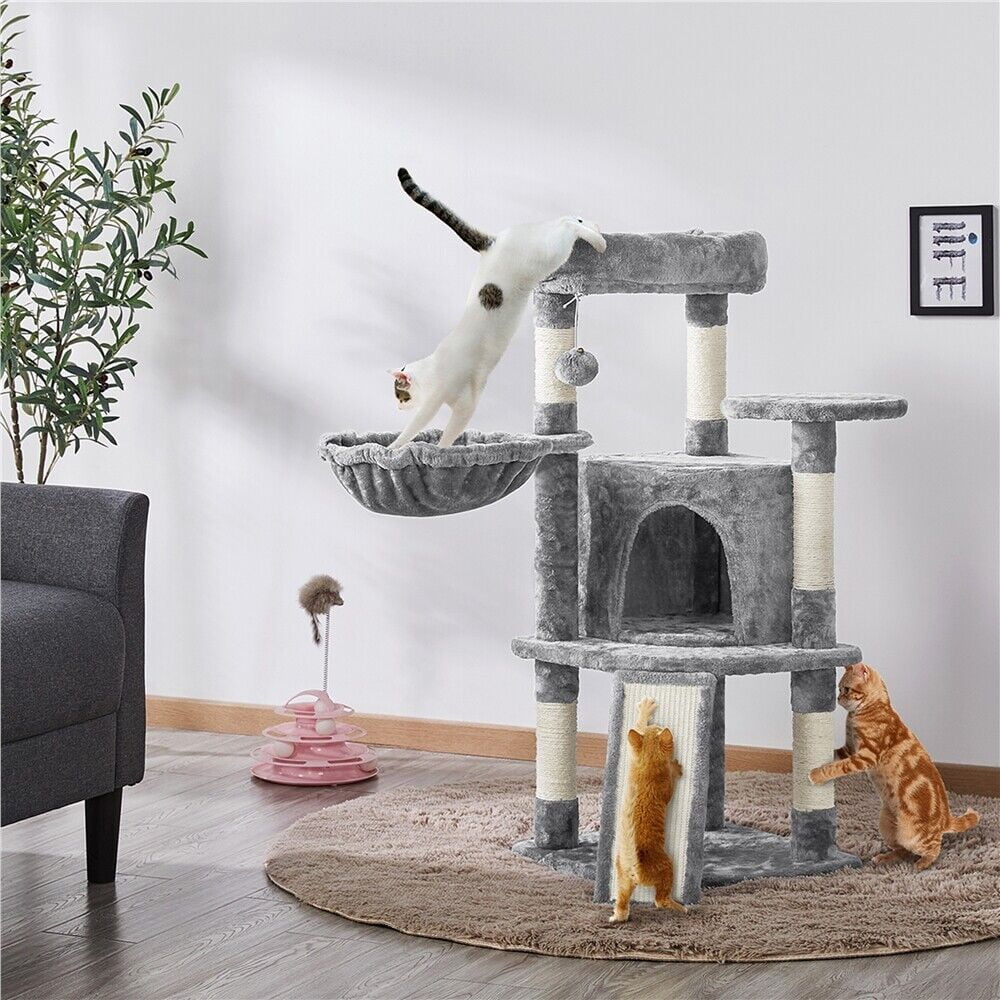 Jadona 42inch Cat Activity Tree with Sisal Scratching Post, Multi-Level ...