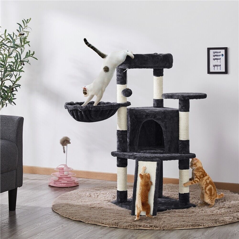 Jadona 42inch Cat Activity Tree with Sisal Scratching Post, Multi-Level ...