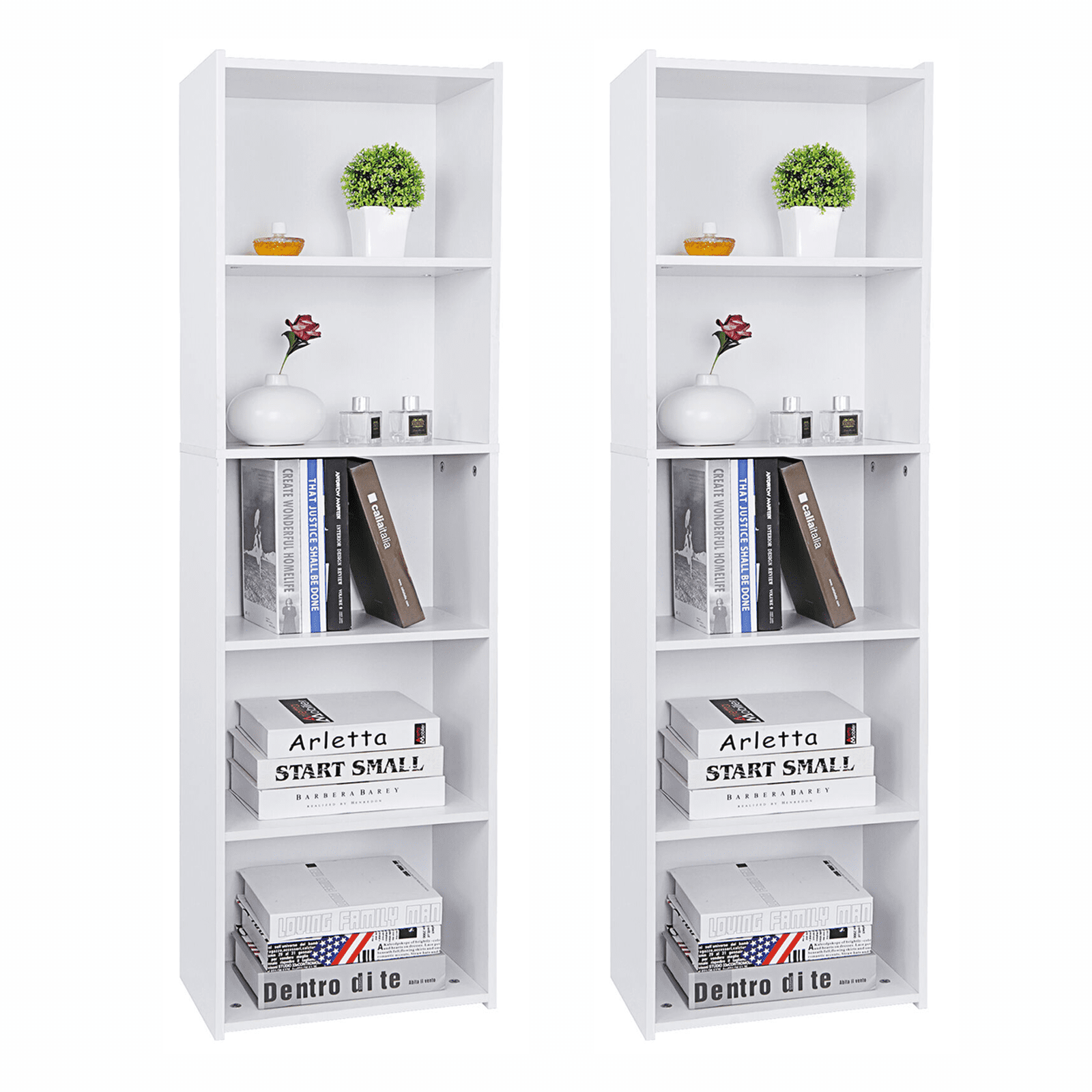 Jadona 5-Tier Reversible Open Shelf Bookcase Bookcase Bookshelf Storage ...