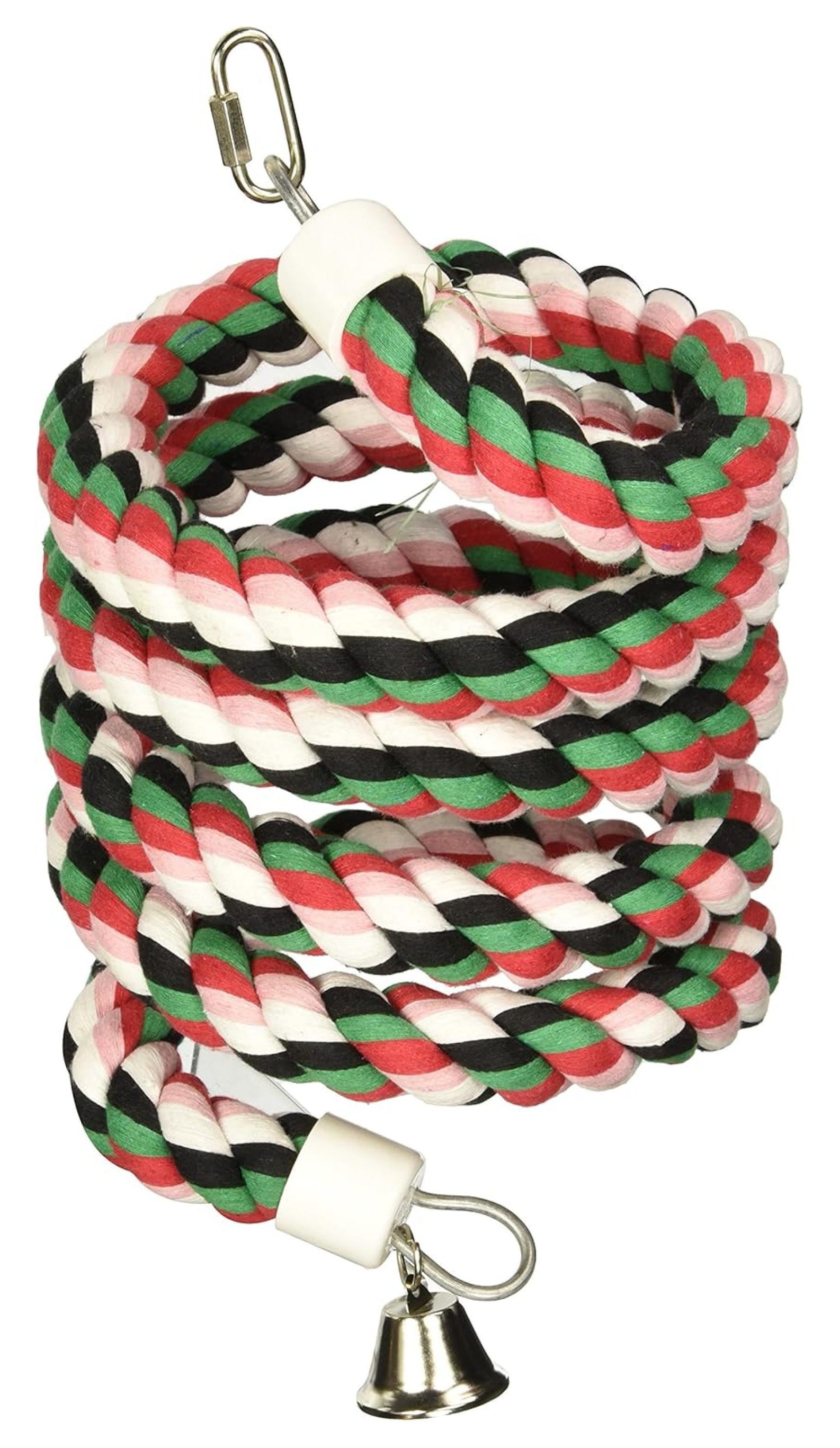 Jadona A&E CAGE COMPANY HB553 Happy Beaks Cotton Rope Boing with Toy, 1 by 96", Multicolor ...