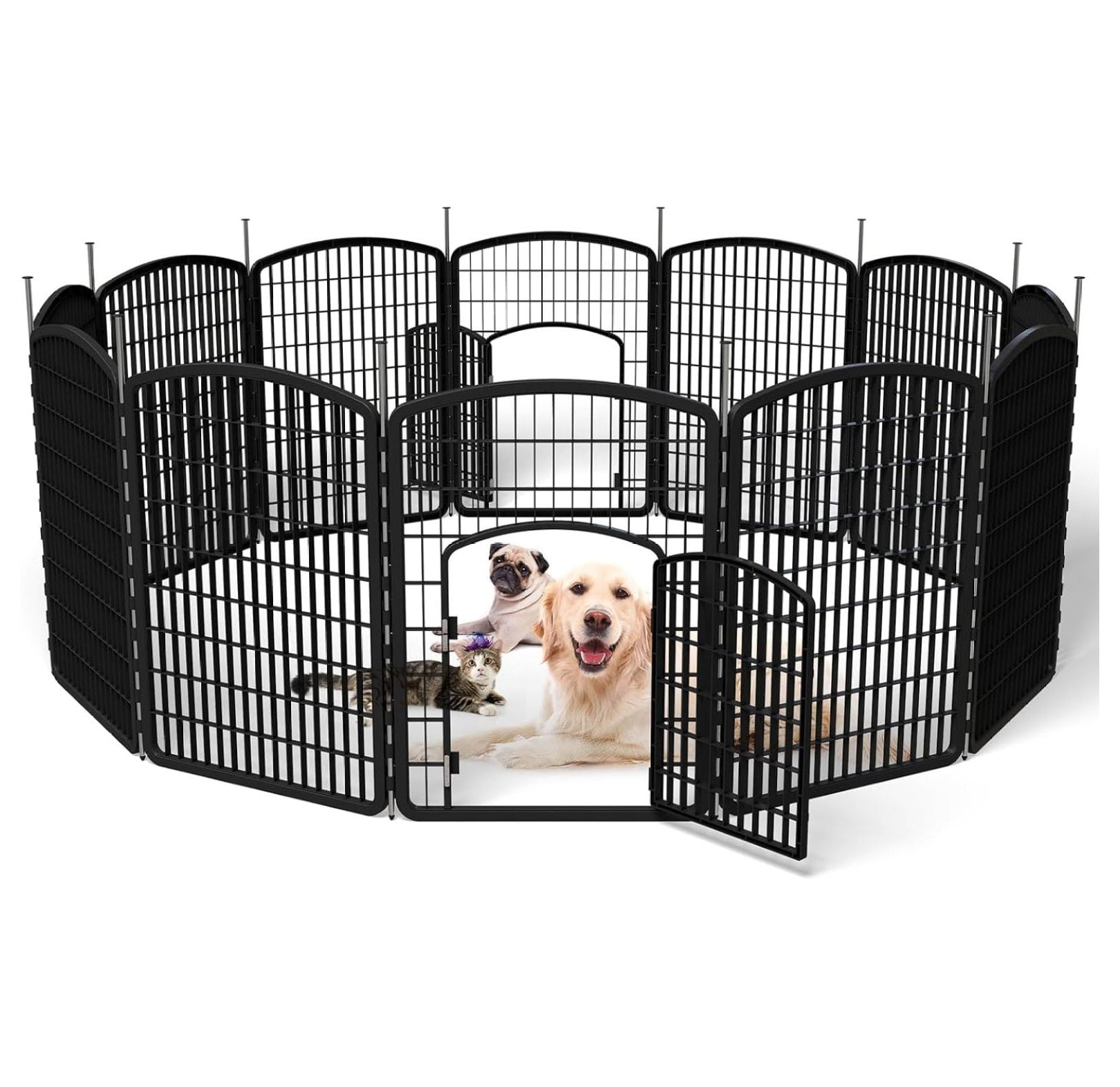 Jadona Dog Playpen, 12 Panels 37" Height Portable Foldable Puppy Pet ...