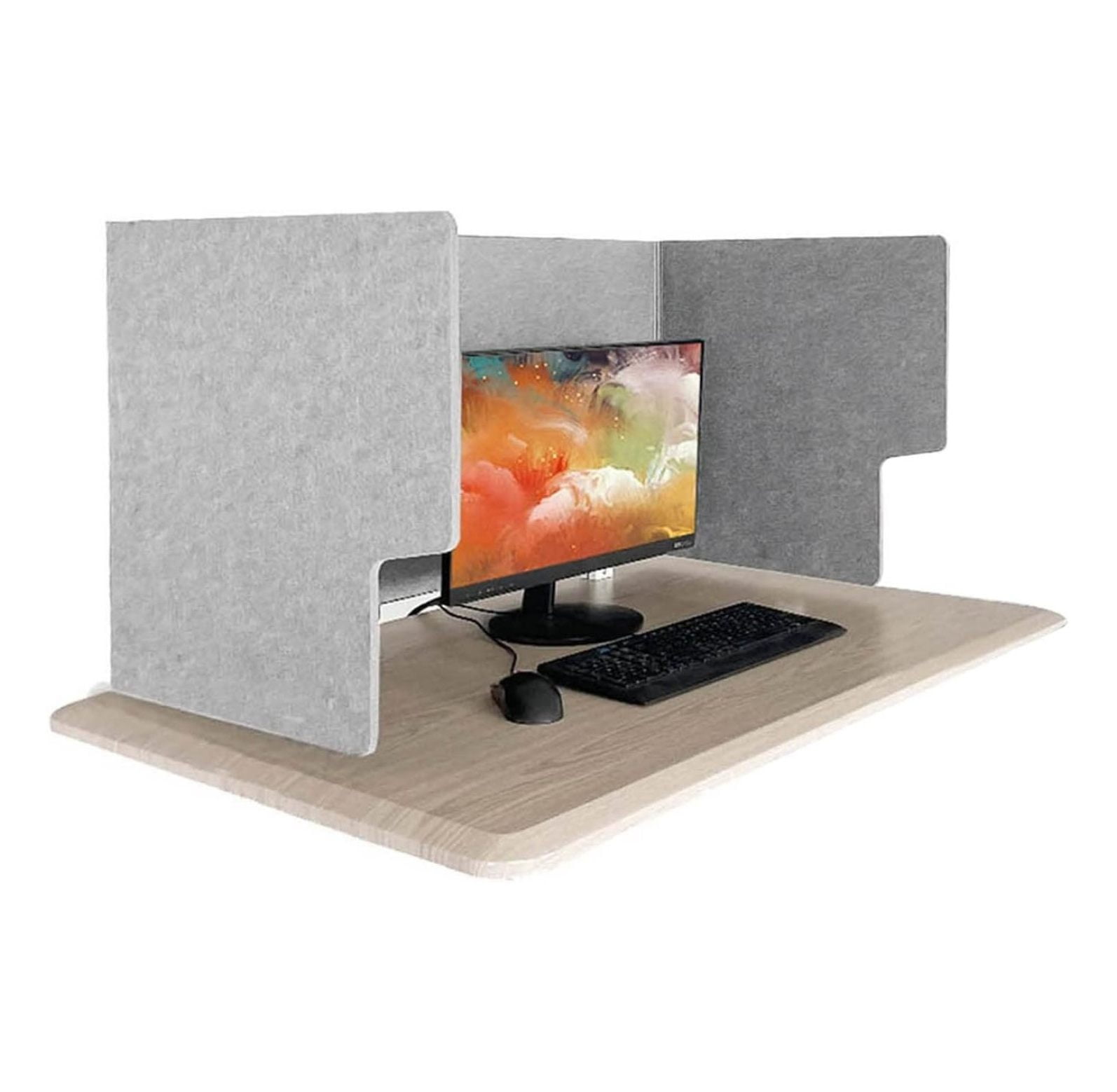 Jadona Freestanding Office Divider Partition with 4 Brackets, Desk ...