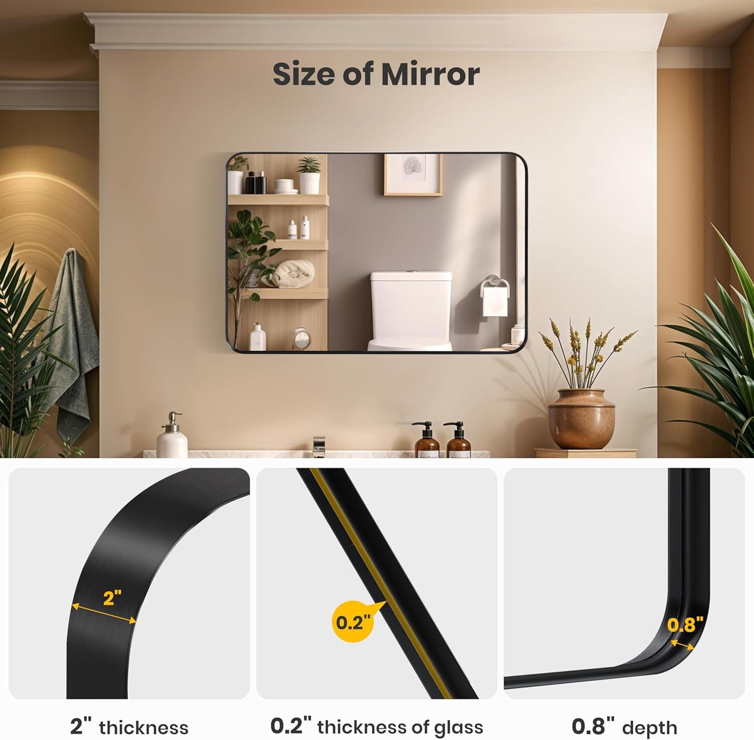 Jadona Full Length Mirror Lighted Body Mirror with Lights-Led Stand up ...