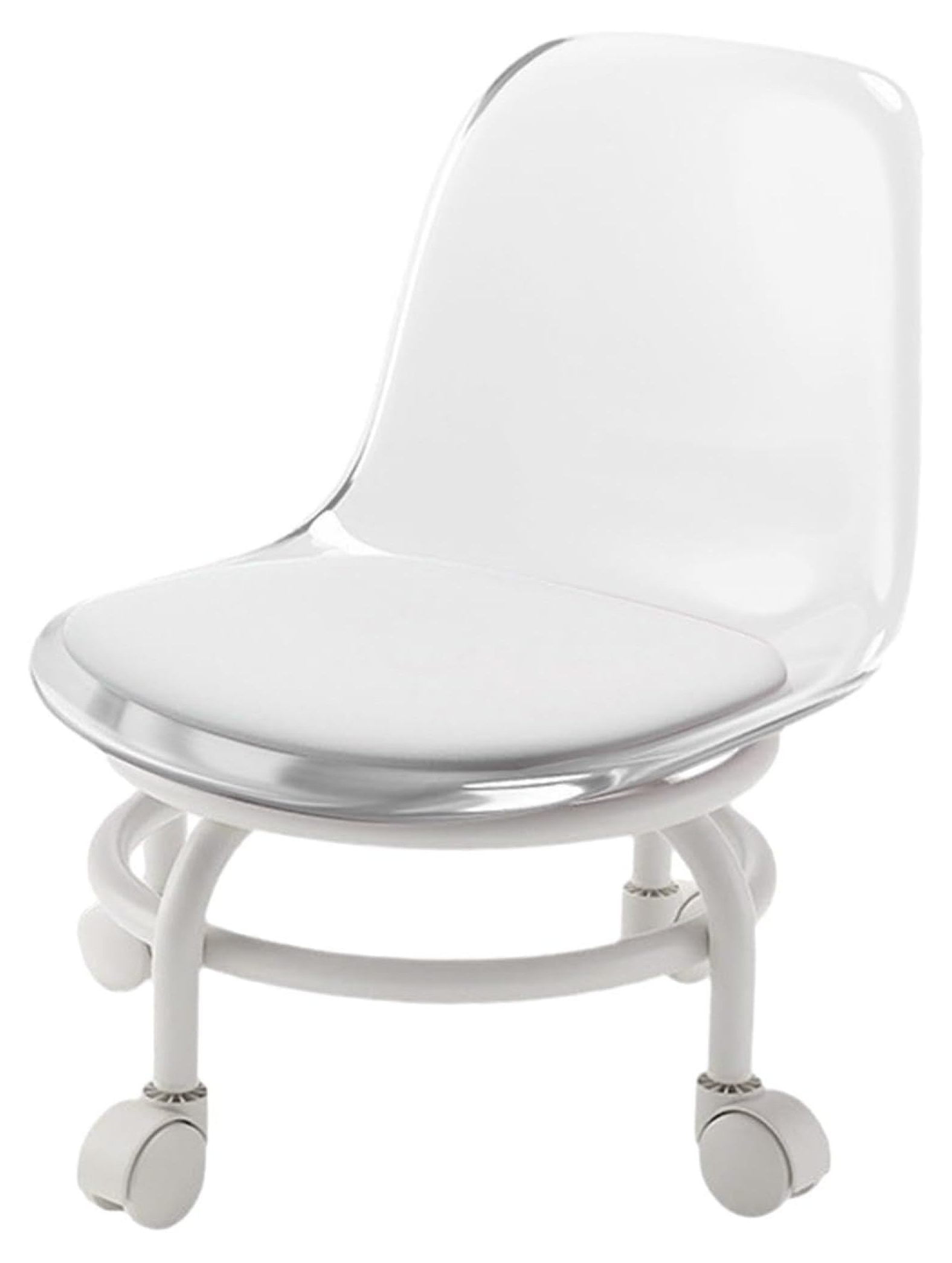 Jadona Low Rolling Stool 360 Degree Rotating Rolling Stool With Back Support Shoe Stool Seat