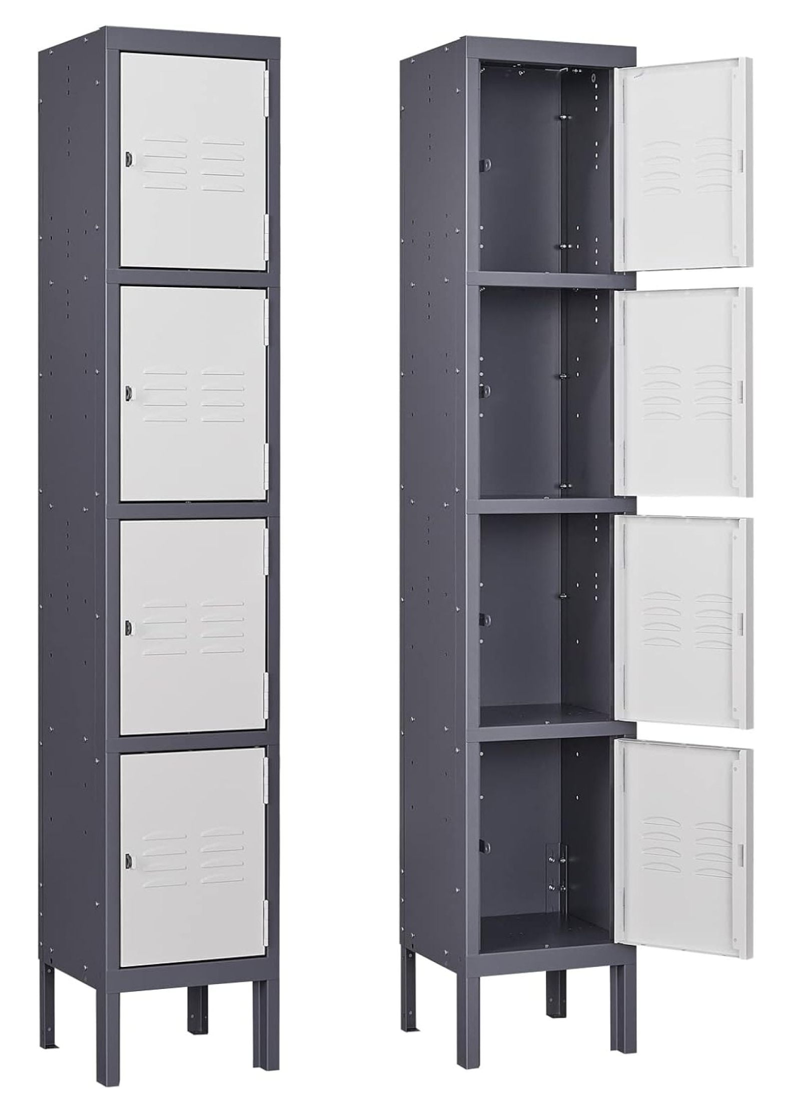 Jadona Metal Locker with 4 Doors, 4 Tier Locker Steel Employees Lockers ...