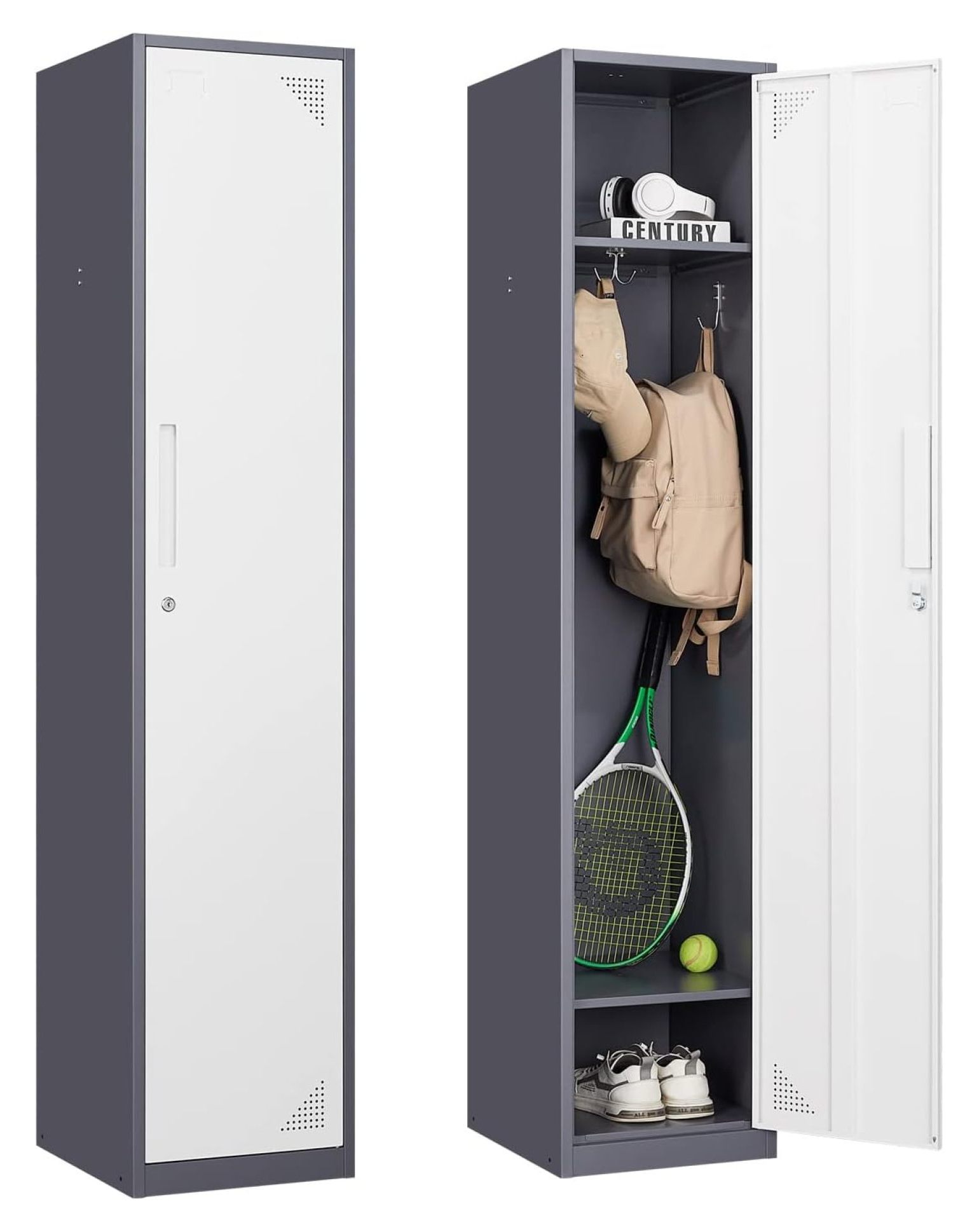 Jadona Metal Storage Locker, 71" Tall Locker Storage Cabinet for ...