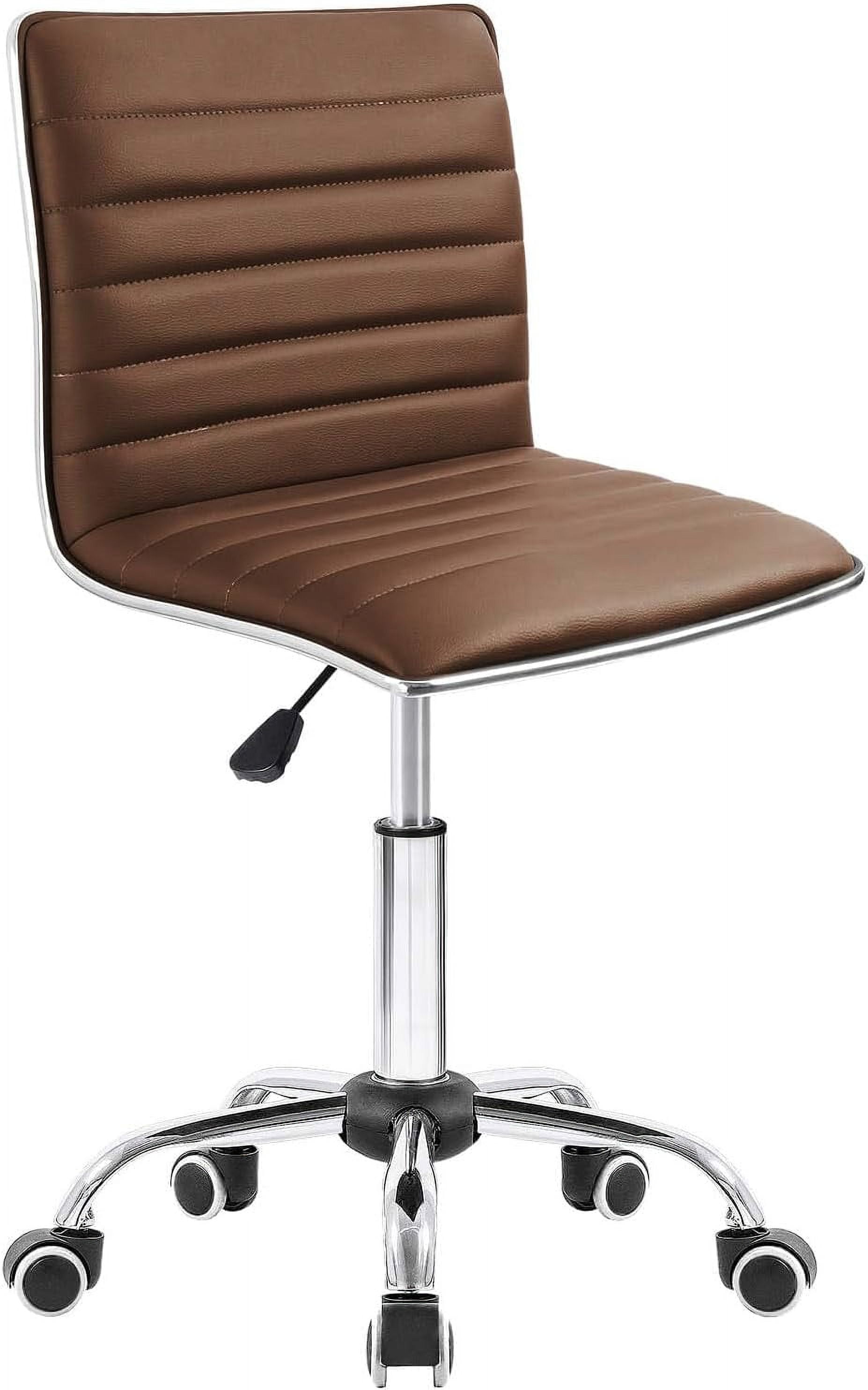 Jadona Modern Adjustable Low Back Armless Ribbed Task Office Desk ...