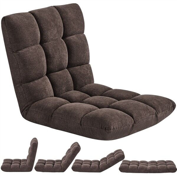 Jadona Premium Floor Folding Chair, 14 - Position Adjustable Padded ...