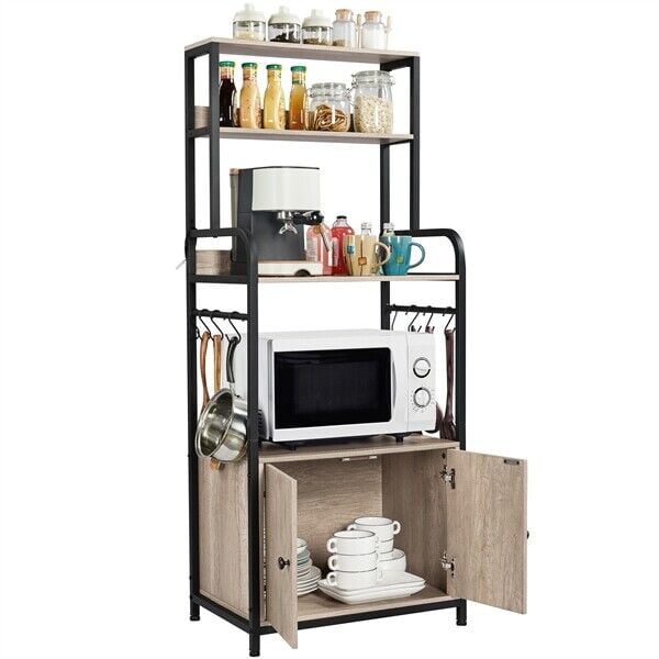 Jadona Rustic Industrial Kitchen Baker's Rack, Stylish Kitchen Hutch ...