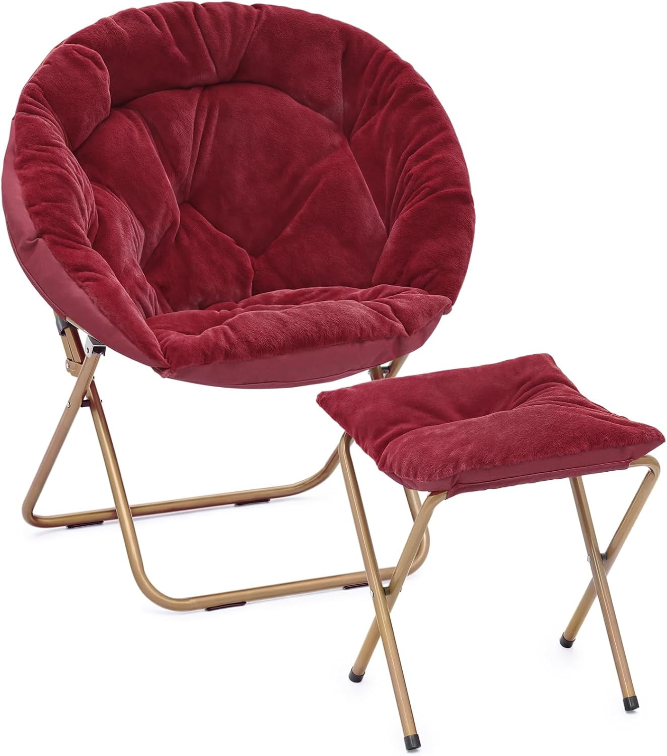 Jadona Saucer Chair with Ottoman, Oversized Folding Reading Chair for ...