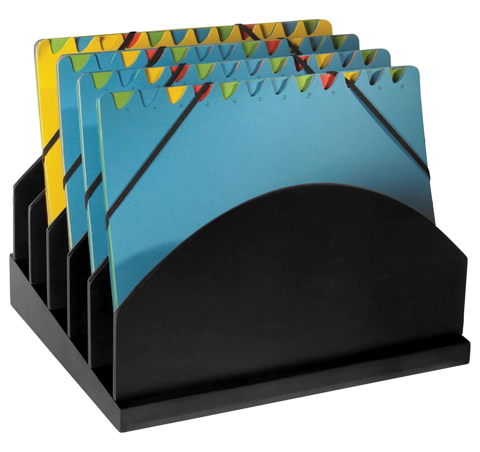 Jadona Stacking Wood Desk Organizers Step Up File, Black (WSU-BK ...