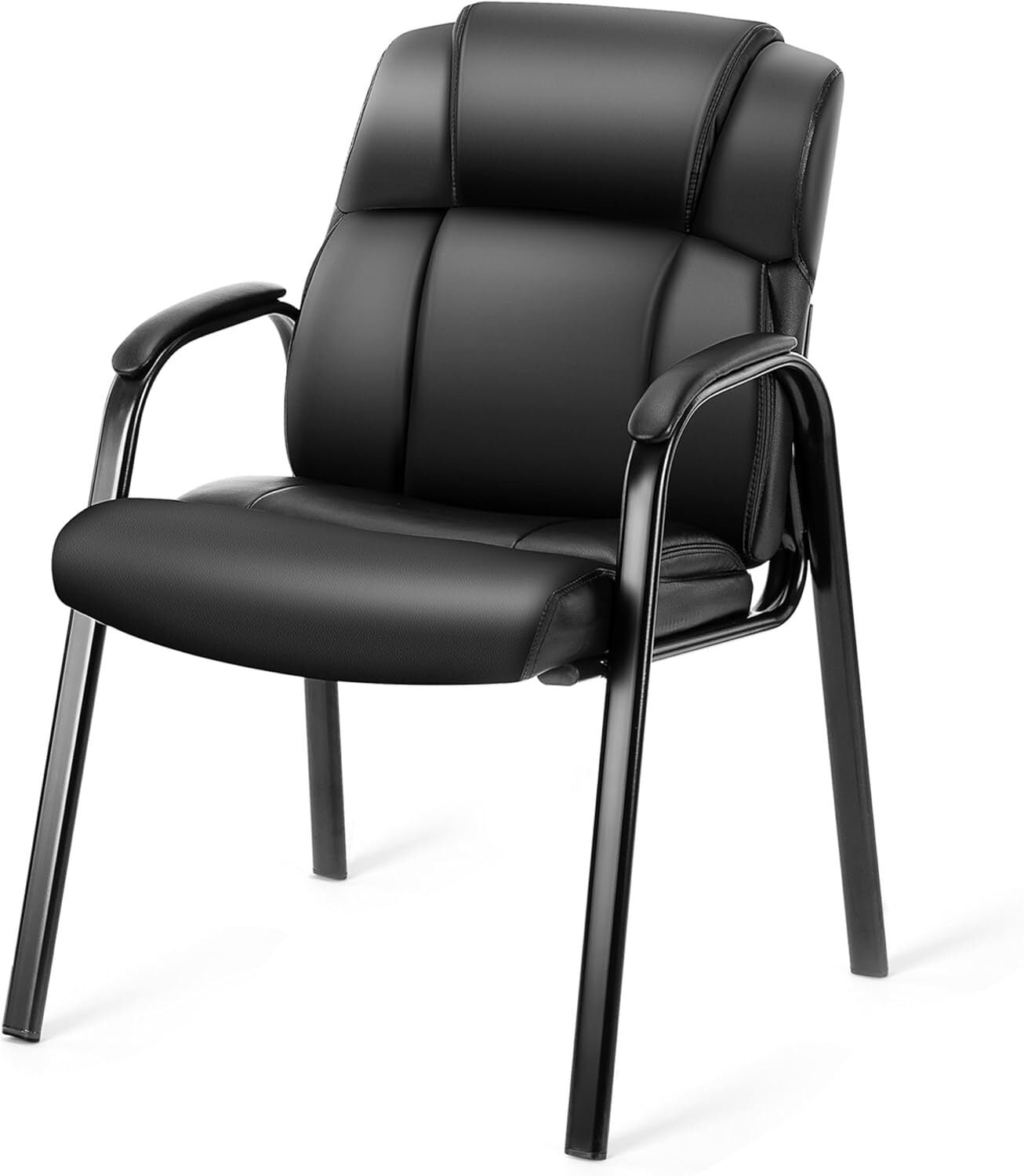 Jadona Waiting Room Leather Guest Chairs with Padded Arms, Comfy ...