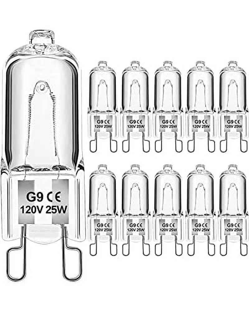 Jaenmsa G9 Halogen Light Bulbs, 12 Pack 25 Watt 120V G9 Bulb 2 Pin Base ...
