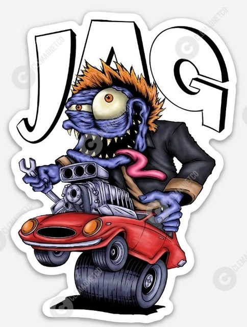 Jag Sticker - Oddrods Odd Rod Muscle Classic Rat Fink Ratfink Parody ...