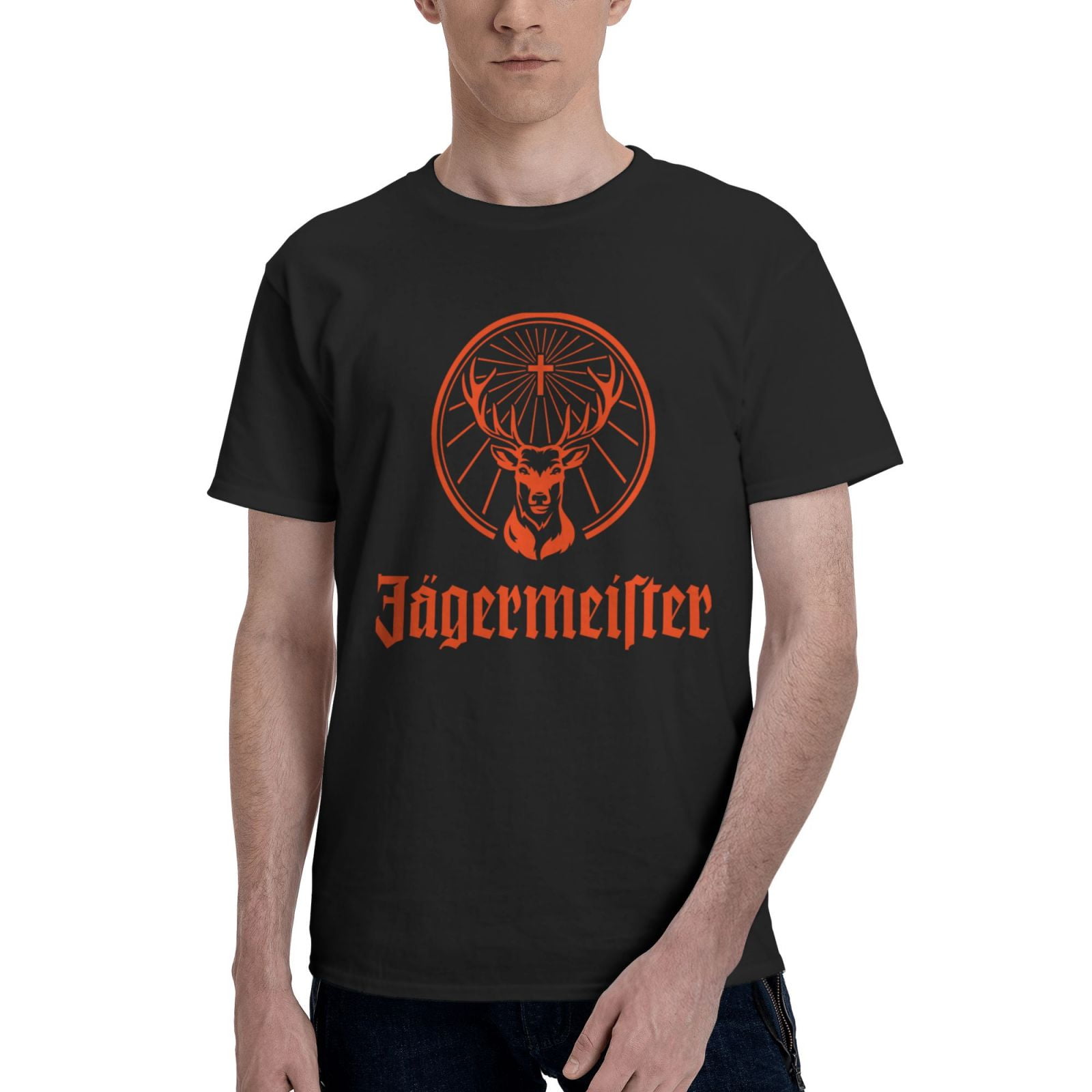 Jagermeister Men's Short Sleeve Crew Neck T Shirt Athletic Running Gym ...