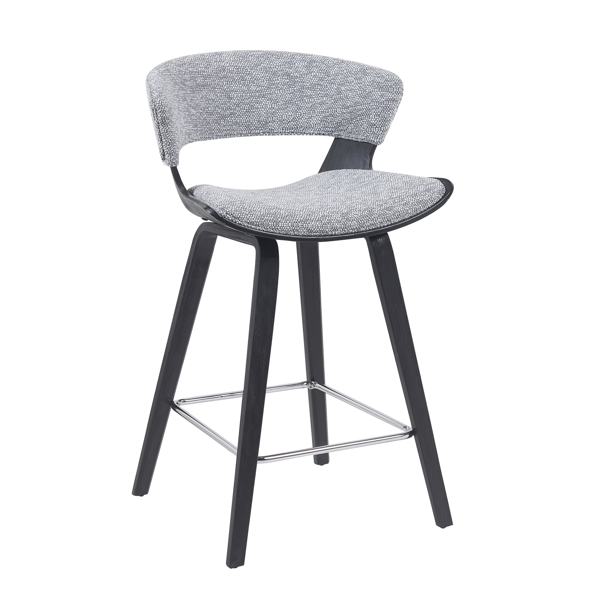 Jagger Modern Counter Height Bar Stool in Black Brushed Wood Veneer ...