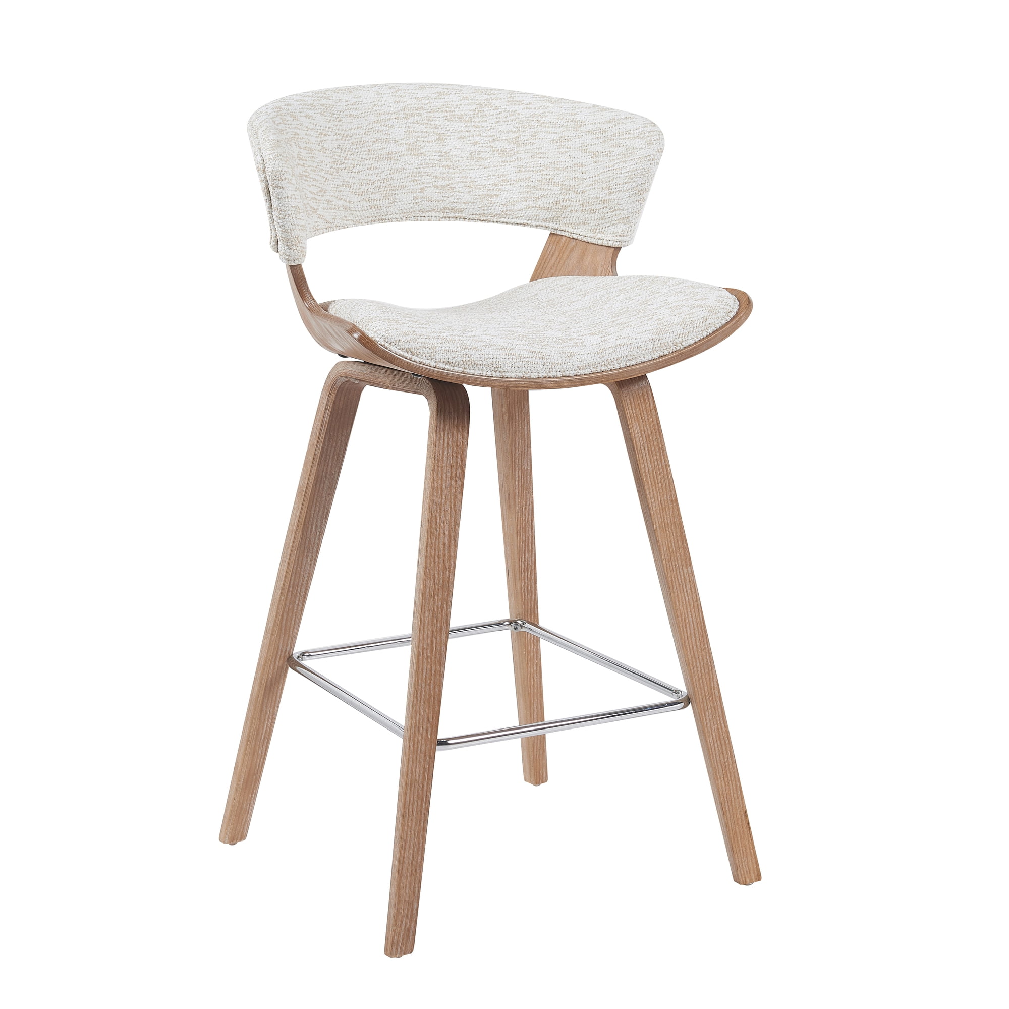 Jagger Modern Counter Height Bar Stool in White Wash Finish with ...
