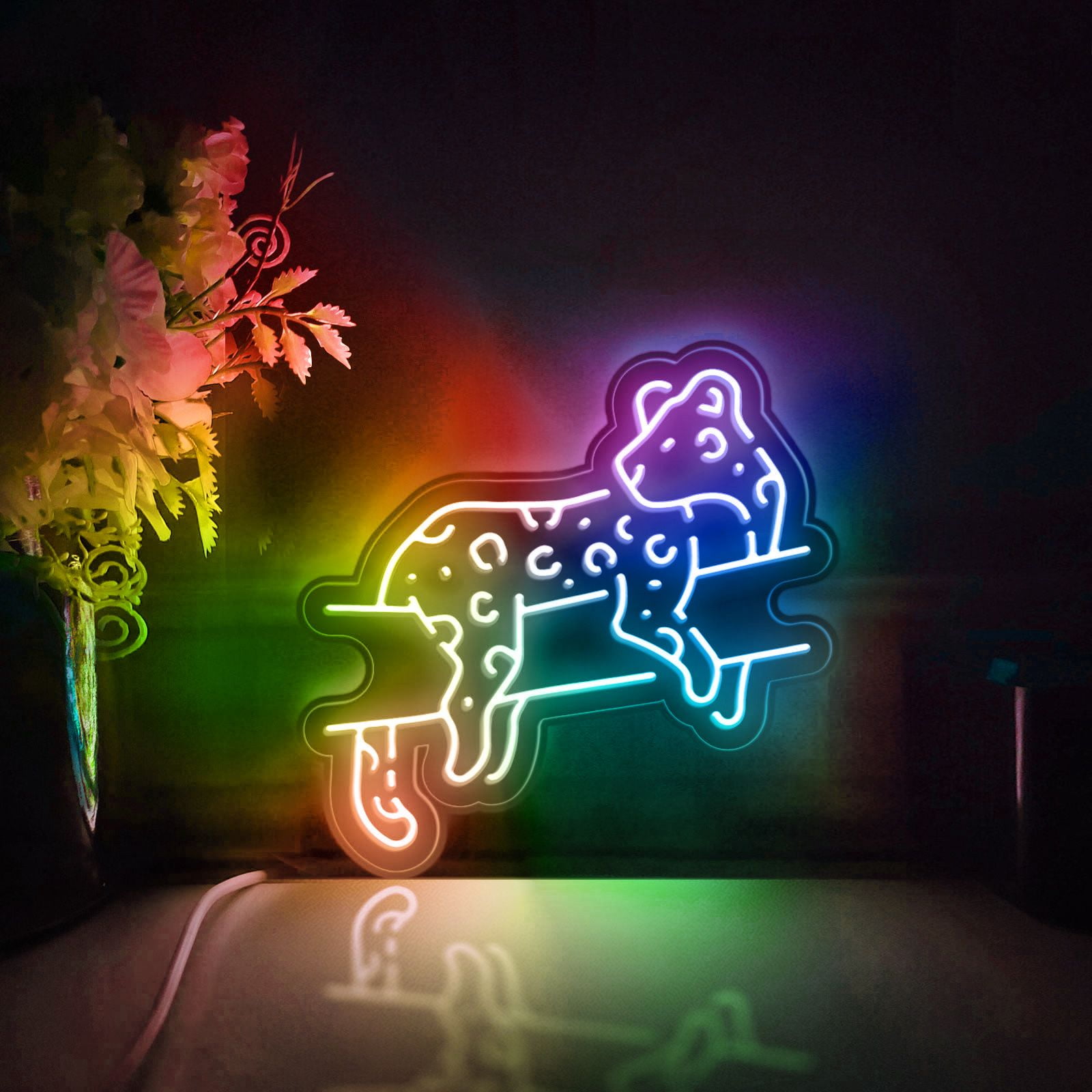 Jaguar, Leopard, Safari Led Light Box, Dimmable Neon-Like Light Signs ...
