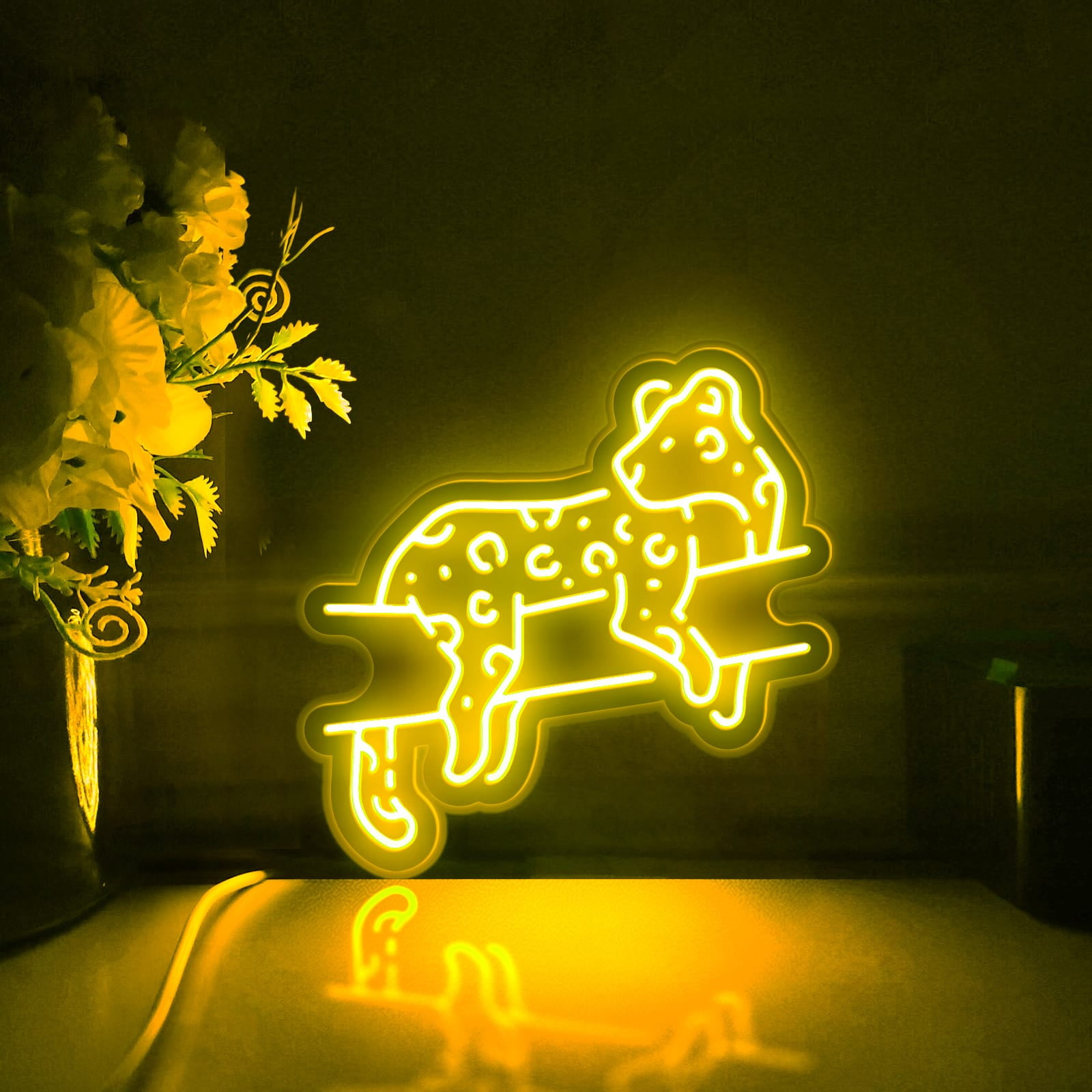Jaguar, Leopard, Safari Led Light Box, Dimmable Neon-Like Light Signs ...