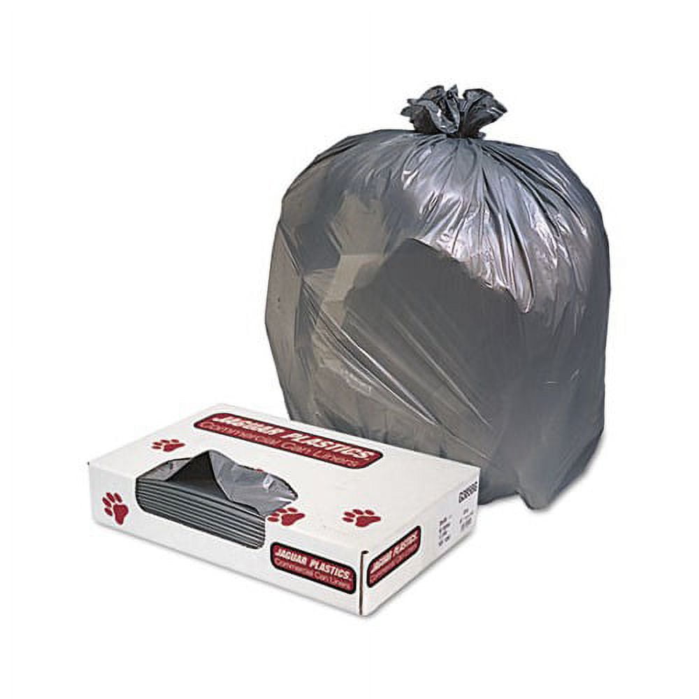 Jaguar Plastics Industrial Strength Gray Commercial Can Liners, 60 ...