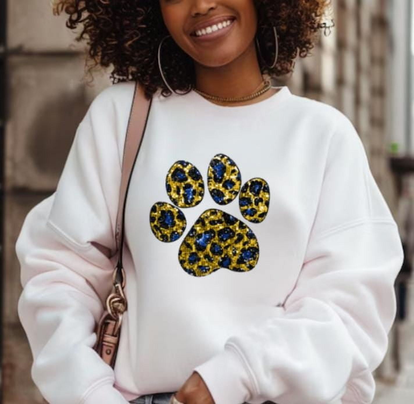 Jaguar Print (Blue & Gold) Faux Sequin Design, Southern, Bayou Classic ...