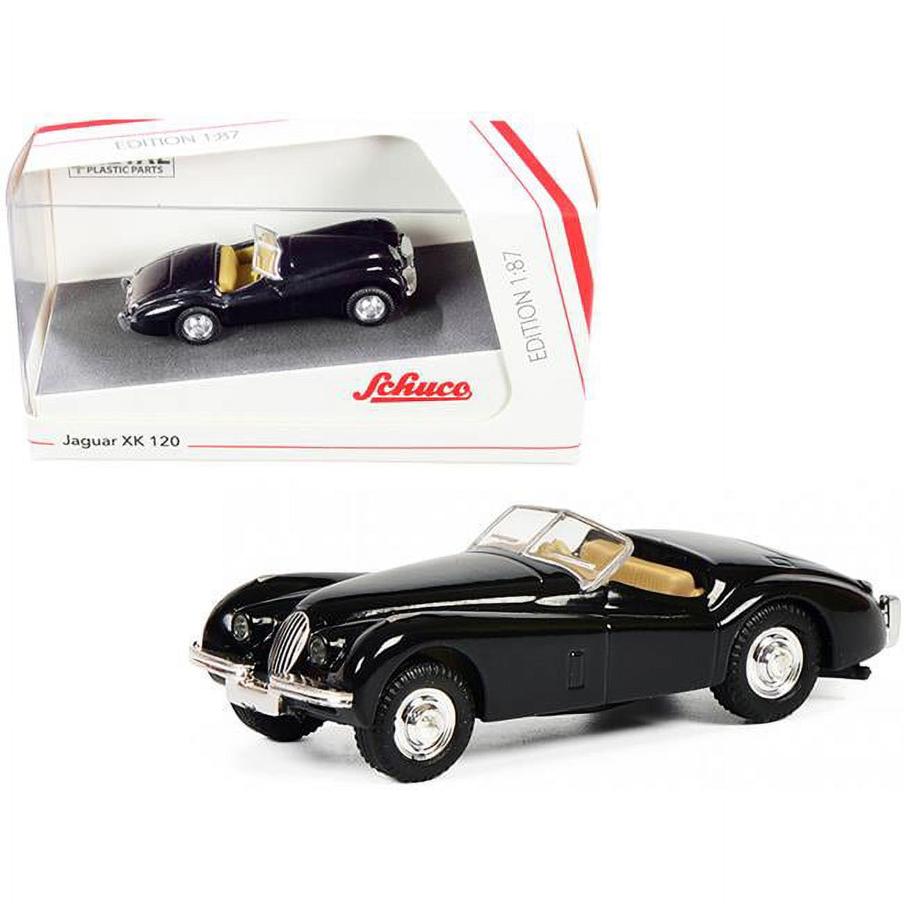 Jaguar XK 120 Roadster 1 by 87 HO Scale Diecast Model Car, Black ...