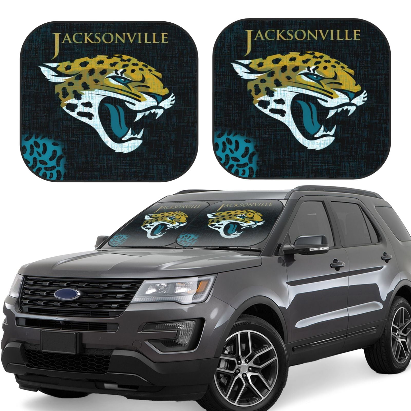 Jaguars Foldable Car Sun Shade Football Team Car Windshield Sun Shade 2 ...