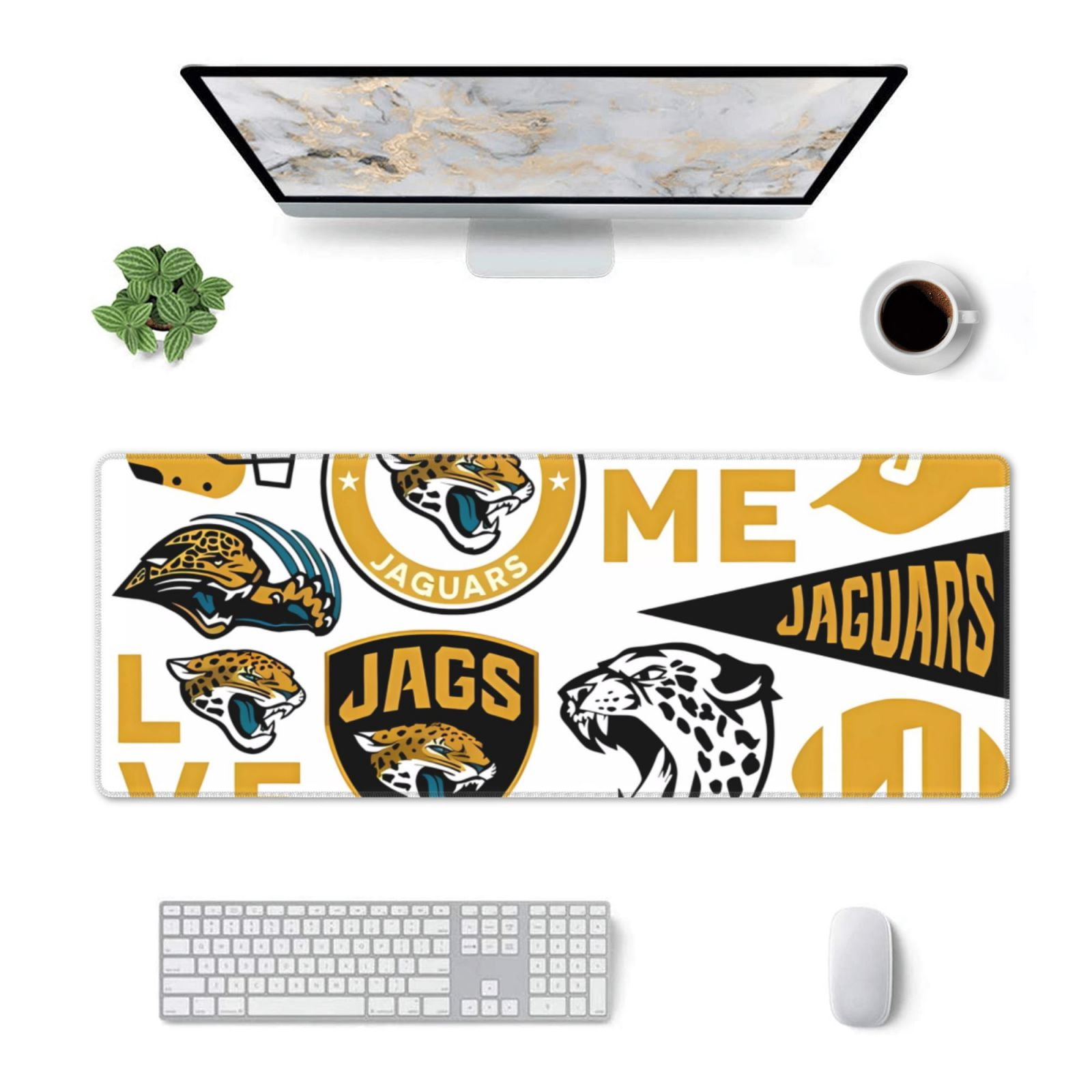Jaguars Football Team Pattern Oversized Rubber Keyboard Pad 12x31.5 ...