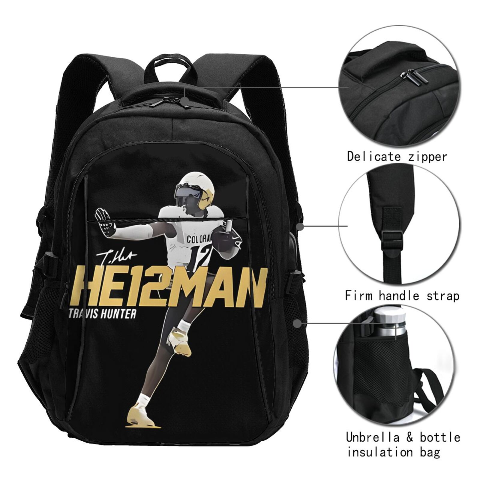 Jaguars Travis Hunter‌ ‌‌2025 Team Custom Backpack for Fans ...