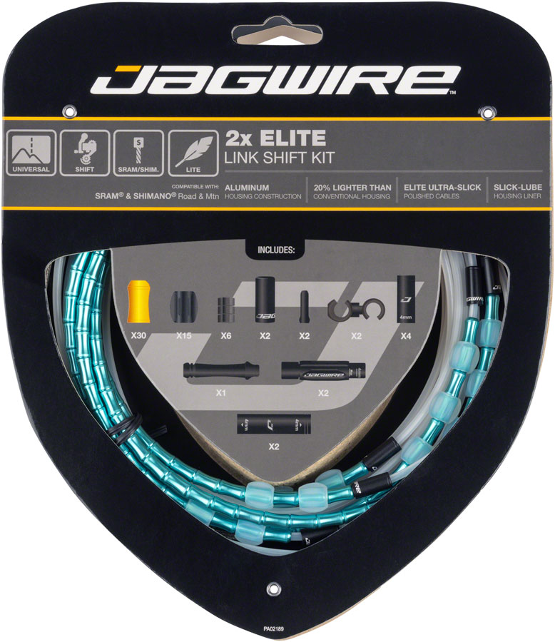 Jagwire 2x Elite Link Shift Cable Kit - SRAM/Shimano, Polished Ultra ...