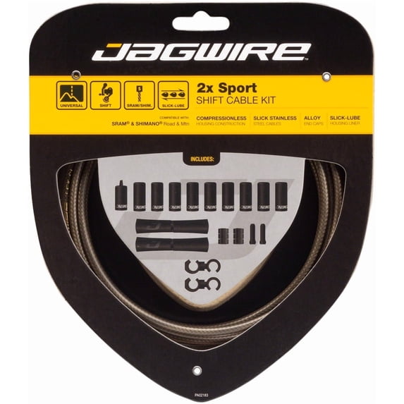 Jagwire 2x Sport Shift Cable Kit SRAM/Shimano, Carbon Silver - Walmart.com