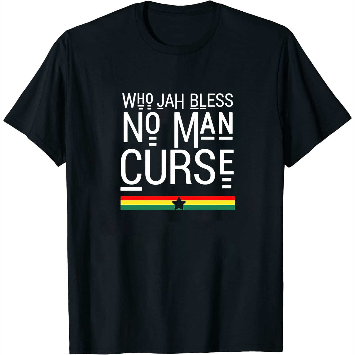 Jah Who Bless No Curse Man Rasta Flag Reggae Roots Jamaica T Shirt ...