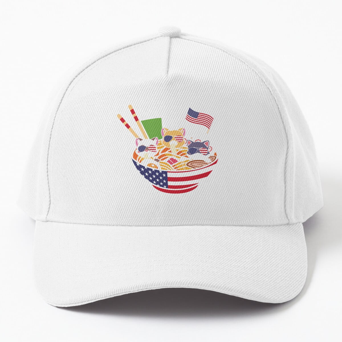 Jahat 4Th Of July Kittens Ramen Bowl Cap Baseball Cap, Hats For Men, Gift For Him - Walmart.com