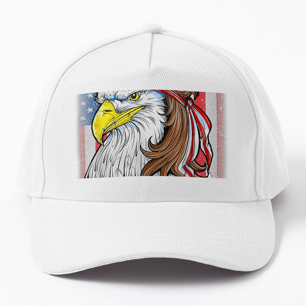 Jahat 4Th Of July Patriotic Eagle Mullet American Flag Usa Cap Hats For ...