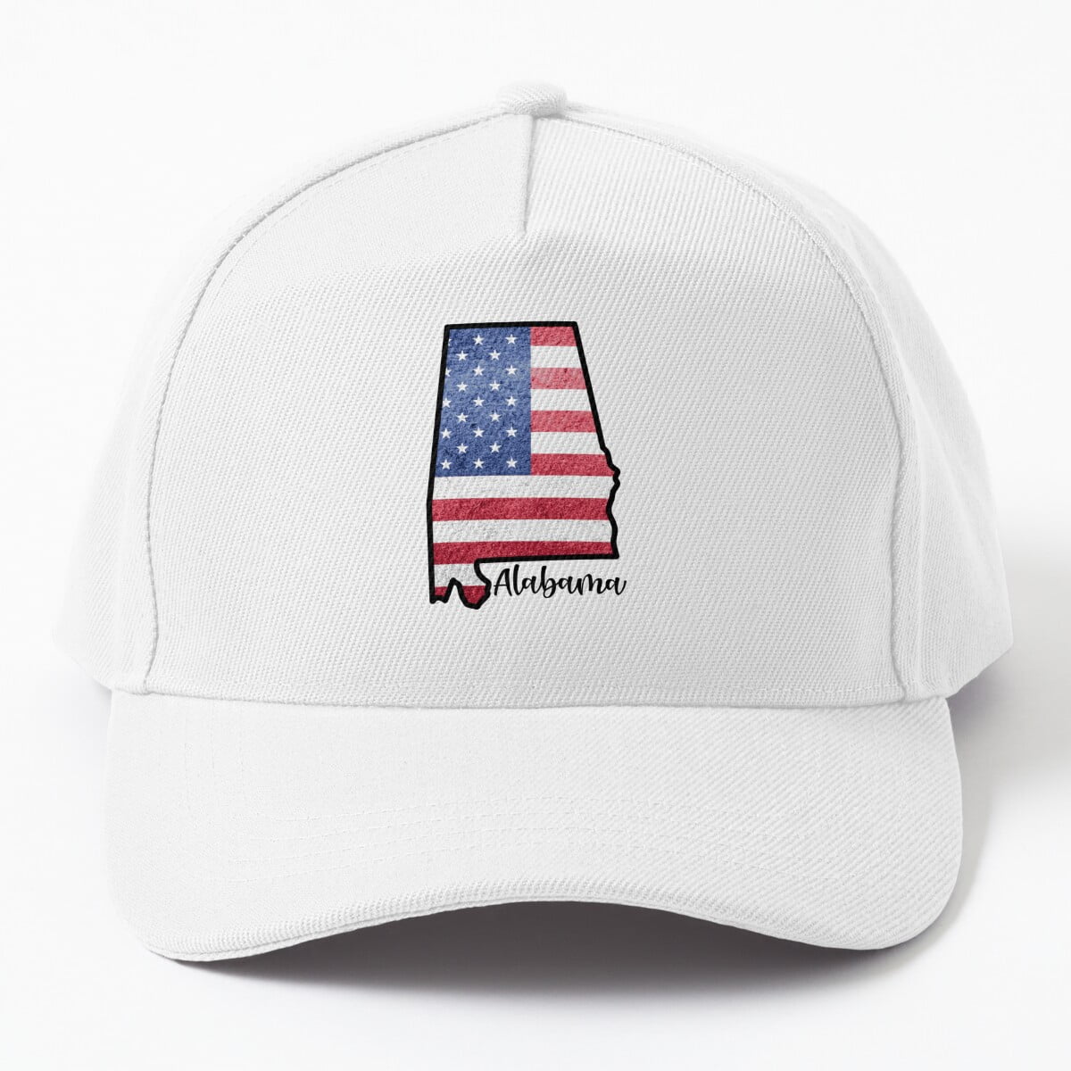 Jahat Alabama State Outline With Patriotic Usa American Flag Cap ...