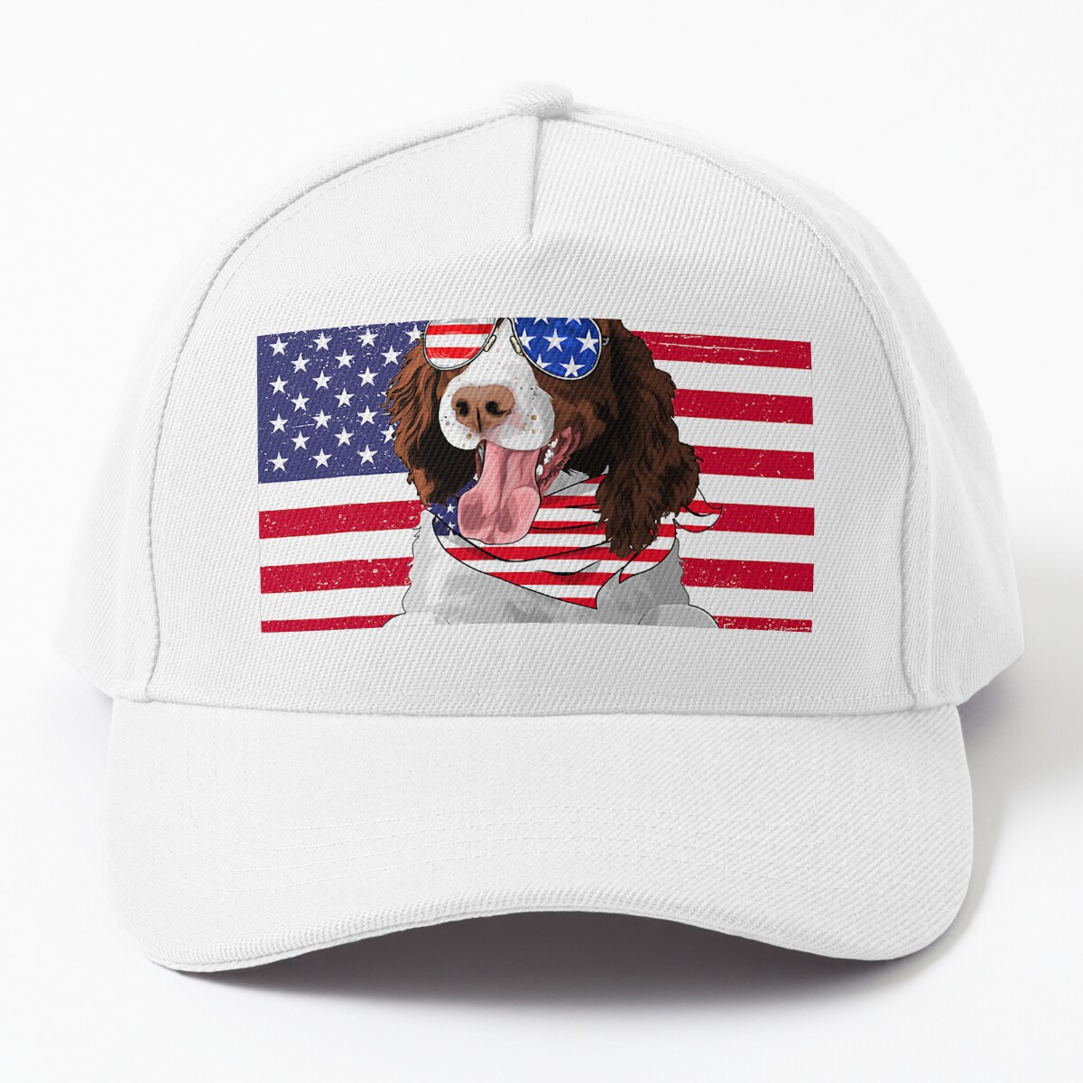 Jahat American Flag 4Th Of July English Springer Spaniel Dog Lover Cap ...