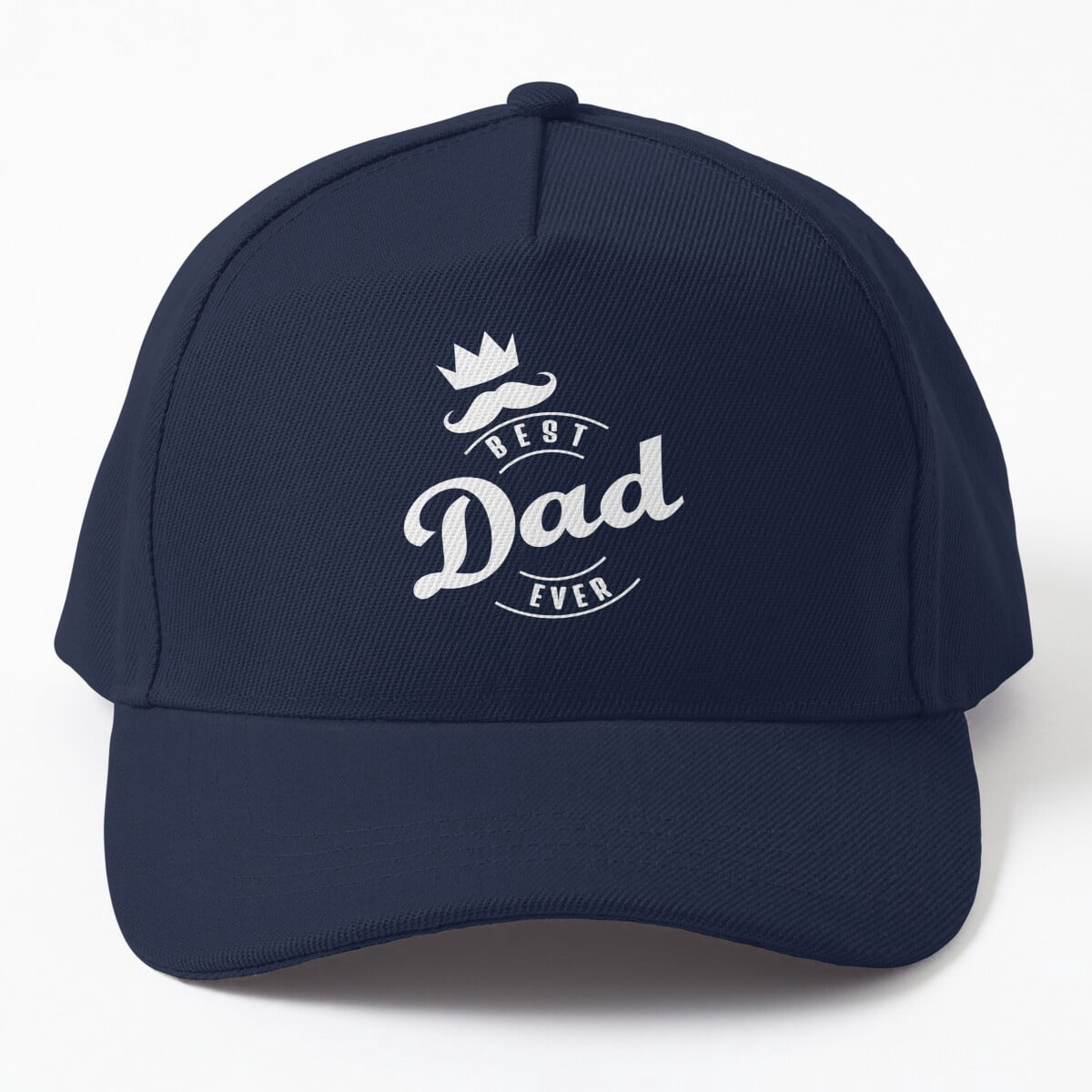 Jahat Best Dad Ever With Moustache And Crown White Text Cap, Hats For ...
