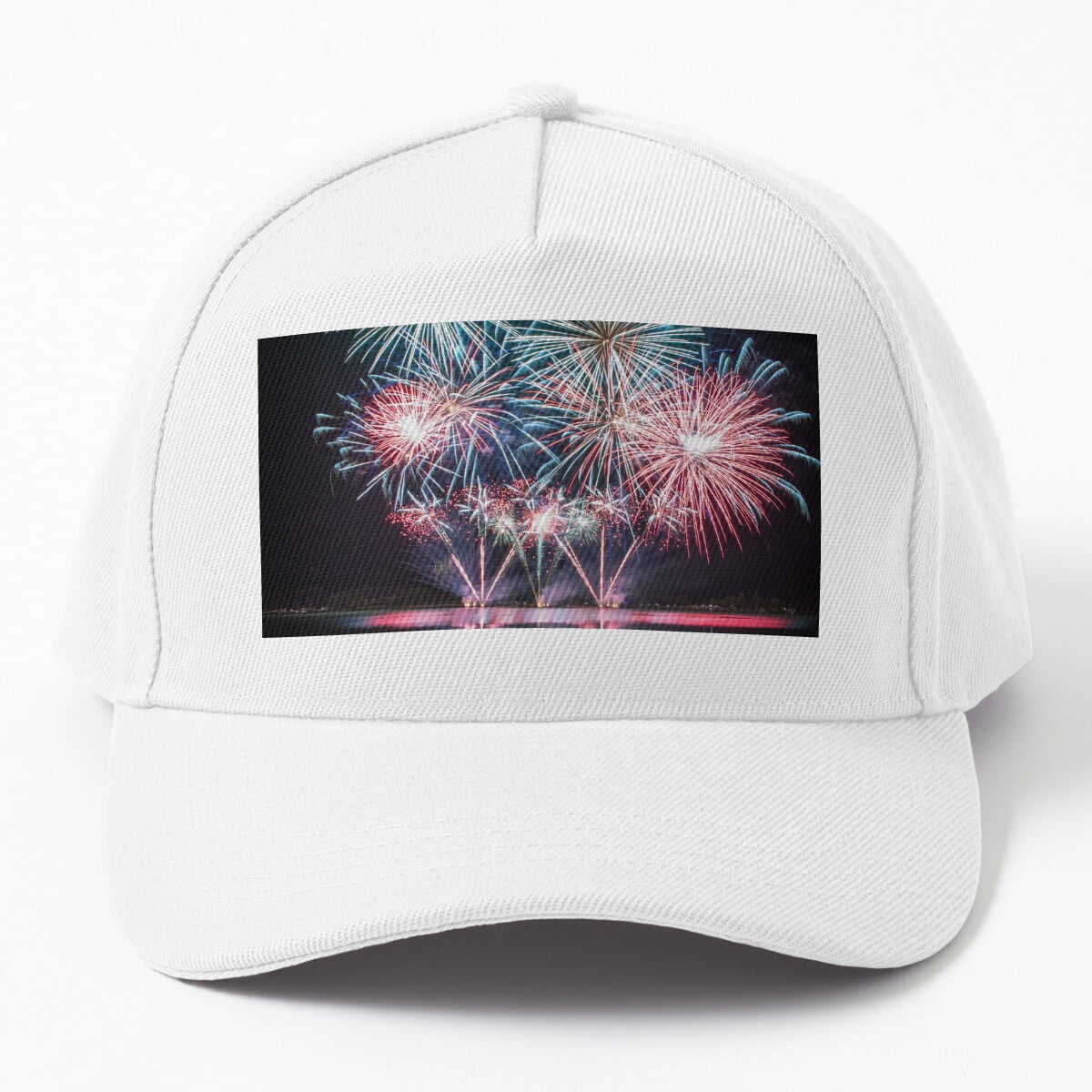 Jahat Colorful Big Fireworks On River With Crowd Silhouette Cap ...