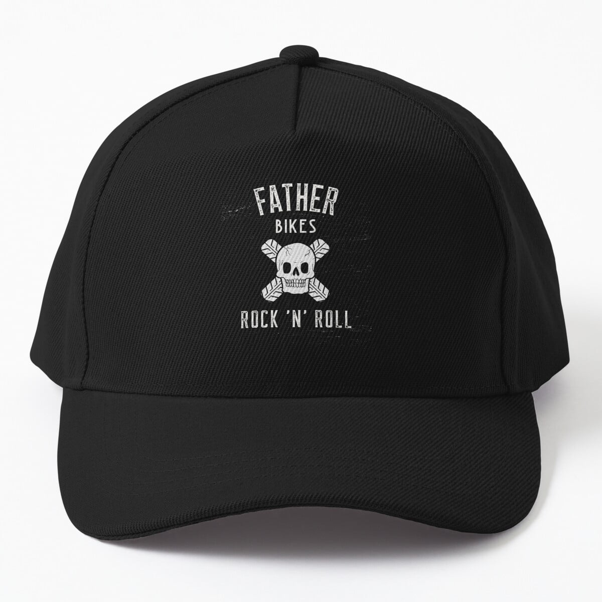 Jahat Father Bikes Rock N Roll - Vintage Motorcycle Skull Biker Dad Cap ...
