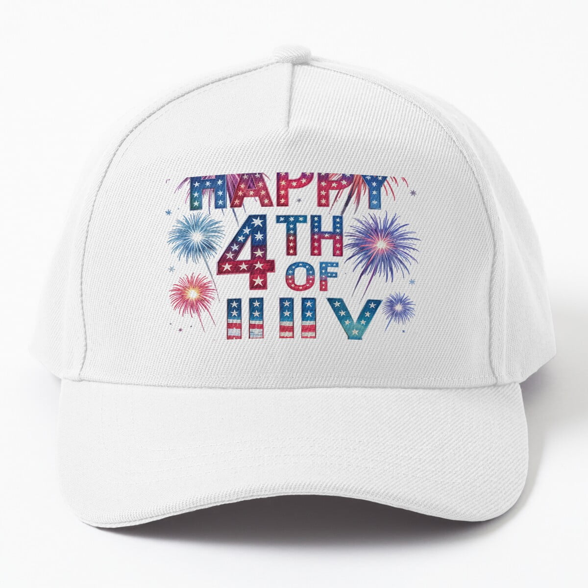 Jahat Fireworks 4Th Of July Hat, Unisex Softstyle Cap, Patriotic Cap ...