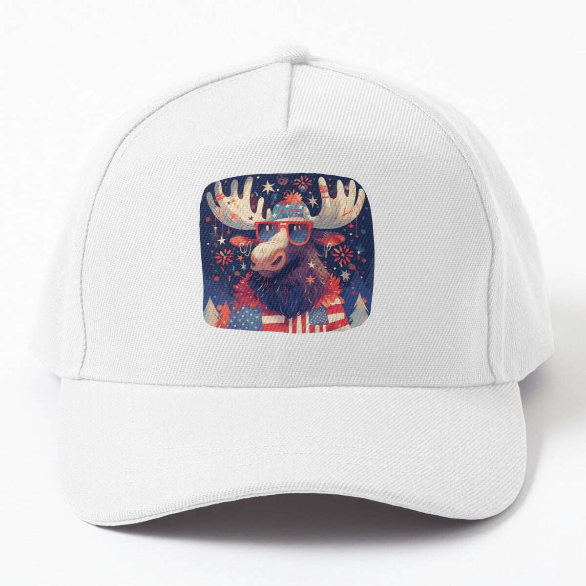 Jahat Funny Moose With American Flag, Independence Day, Patriotic Moose ...
