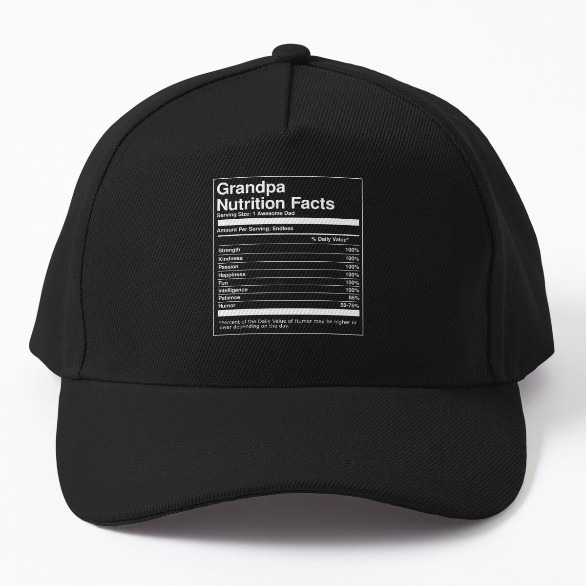 Jahat Grandpa Nutrition Facts Father'S Day Cap, Hats For Men, Gift For ...