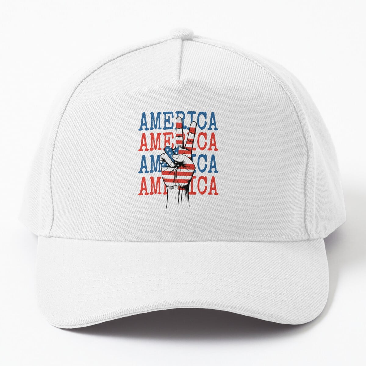 Jahat Graphic Of The Words America With A Hand Showing A Peace Sign Cap ...