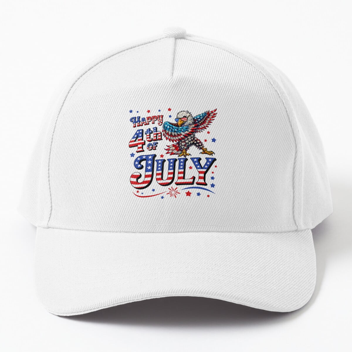 Jahat Happy 4Th Of July American Bald Eagle With Flag 4Th Of July Cap ...