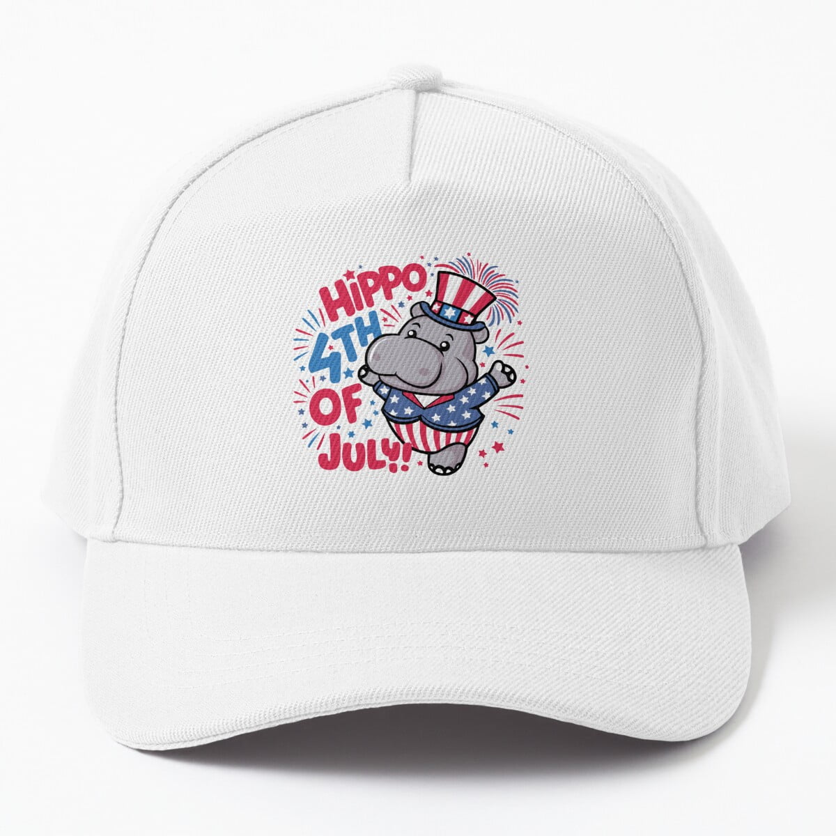 Jahat Hippo 4Th Of July! Funny Patriotic Hippo Cap Baseball Cap, Hats ...
