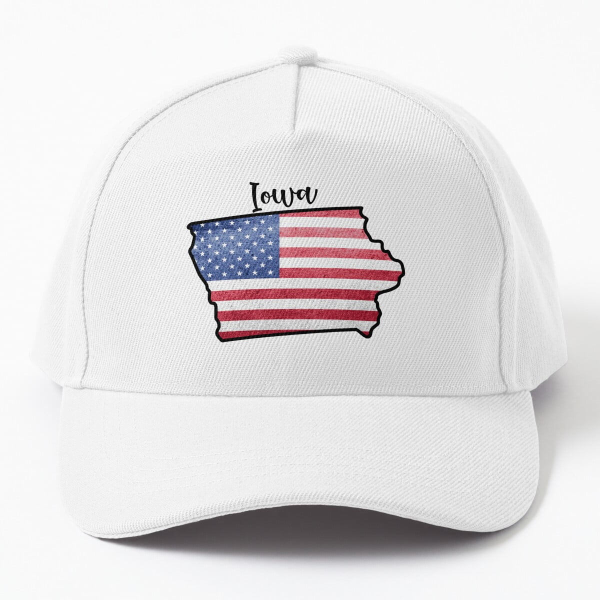 Jahat Iowa State Outline With Patriotic Usa American Flag Cap Baseball ...