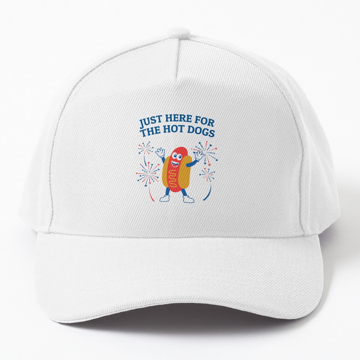 Jahat Just Here For The Hot Dogs Funny 4Th Of July Hot Dog Cap Hats For ...