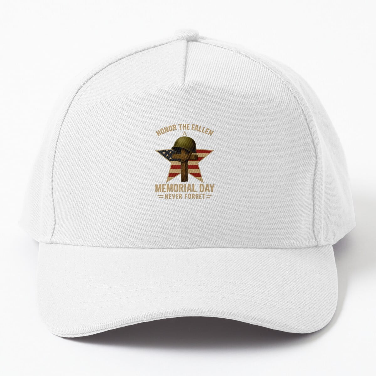 Jahat Memorial Day Honor The Fallen American Flag Cross Helmet Cap Hats ...